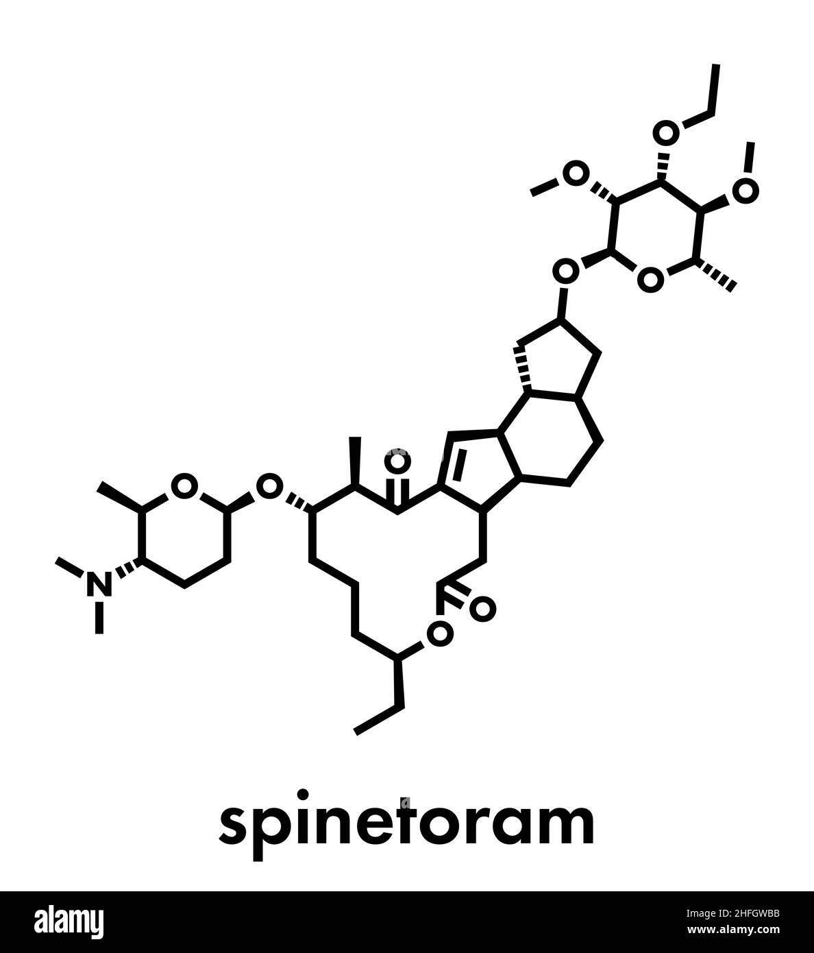 Spinetoram insecticide molecule. Skeletal formula Stock Vector Image ...