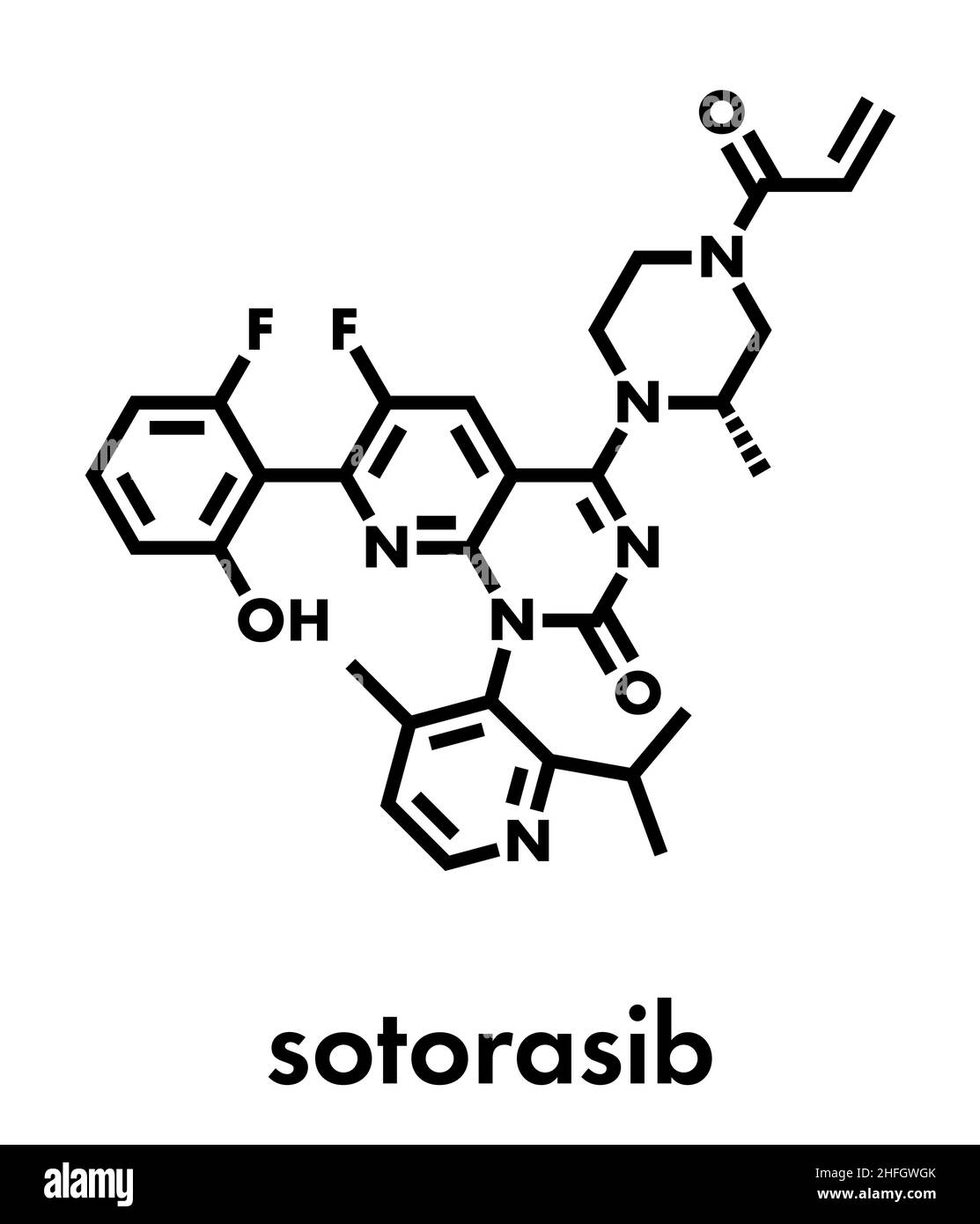 Sotorasib cancer drug molecule. Skeletal formula Stock Vector Image & Art - Alamy