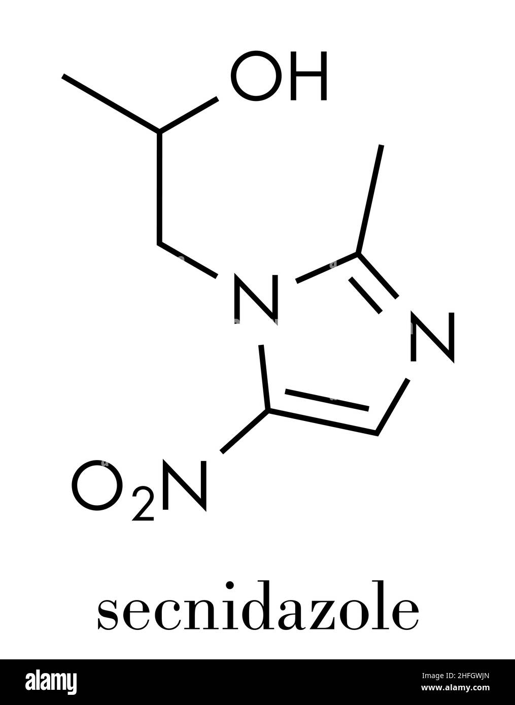 Secnidazole anti-infective drug molecule (nitroimidazole class ...