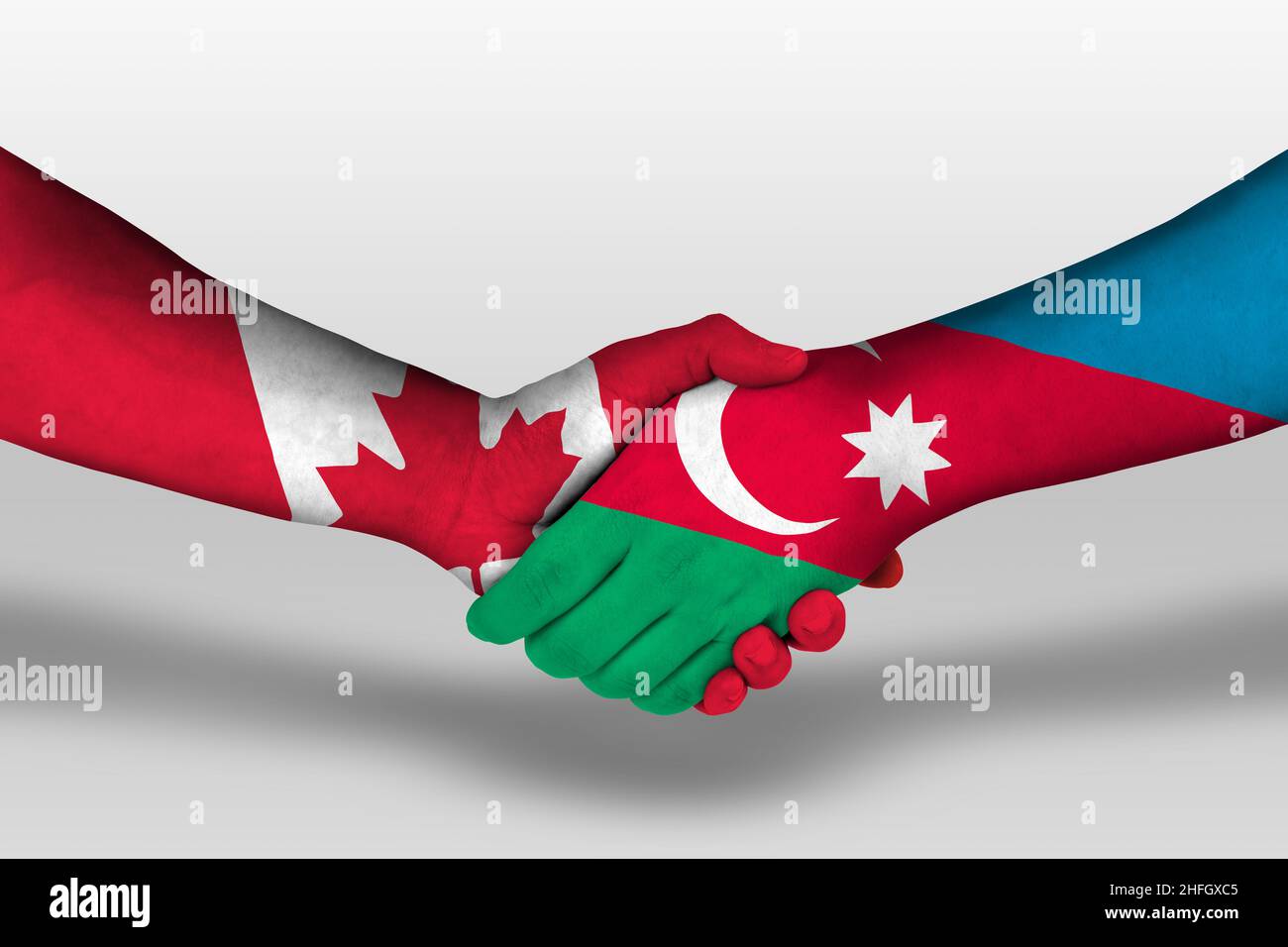 Handshake between Australia and canada flags painted on hands ...