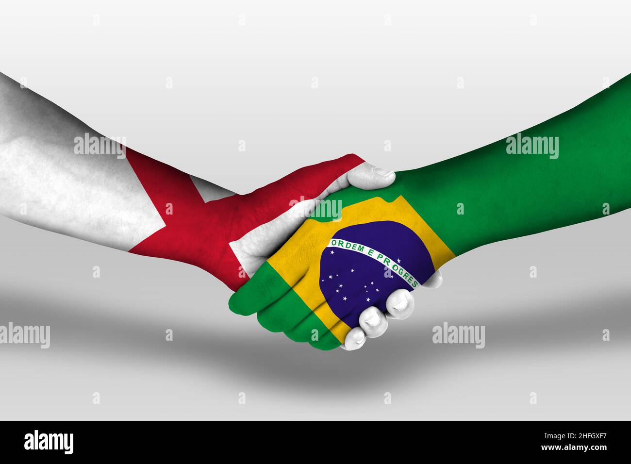 Handshake between austria and england flags painted on hands ...