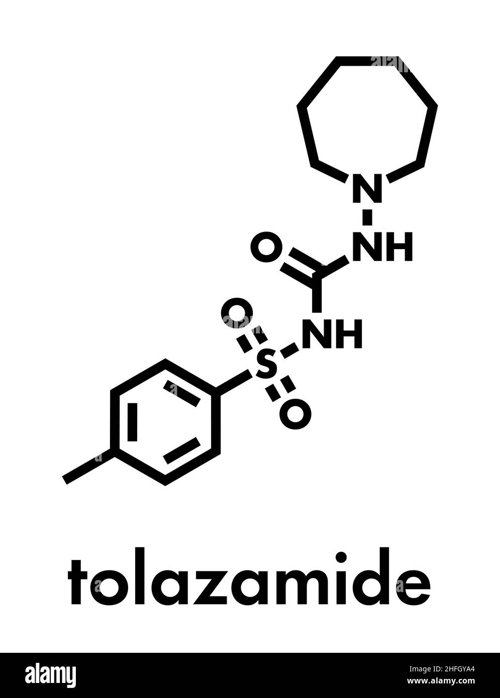Tolazamide diabetes drug molecule. Skeletal formula Stock Vector Image ...