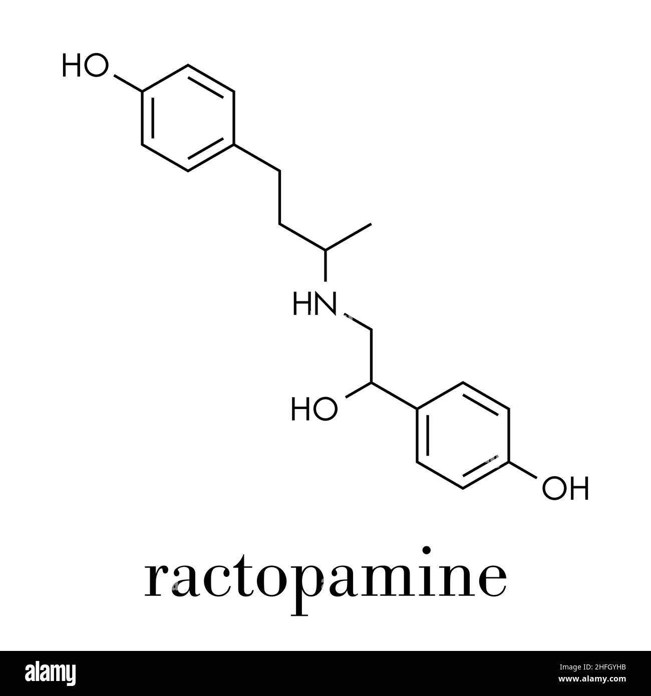 Ractopamine feed additive molecule. Skeletal formula Stock Vector Image ...