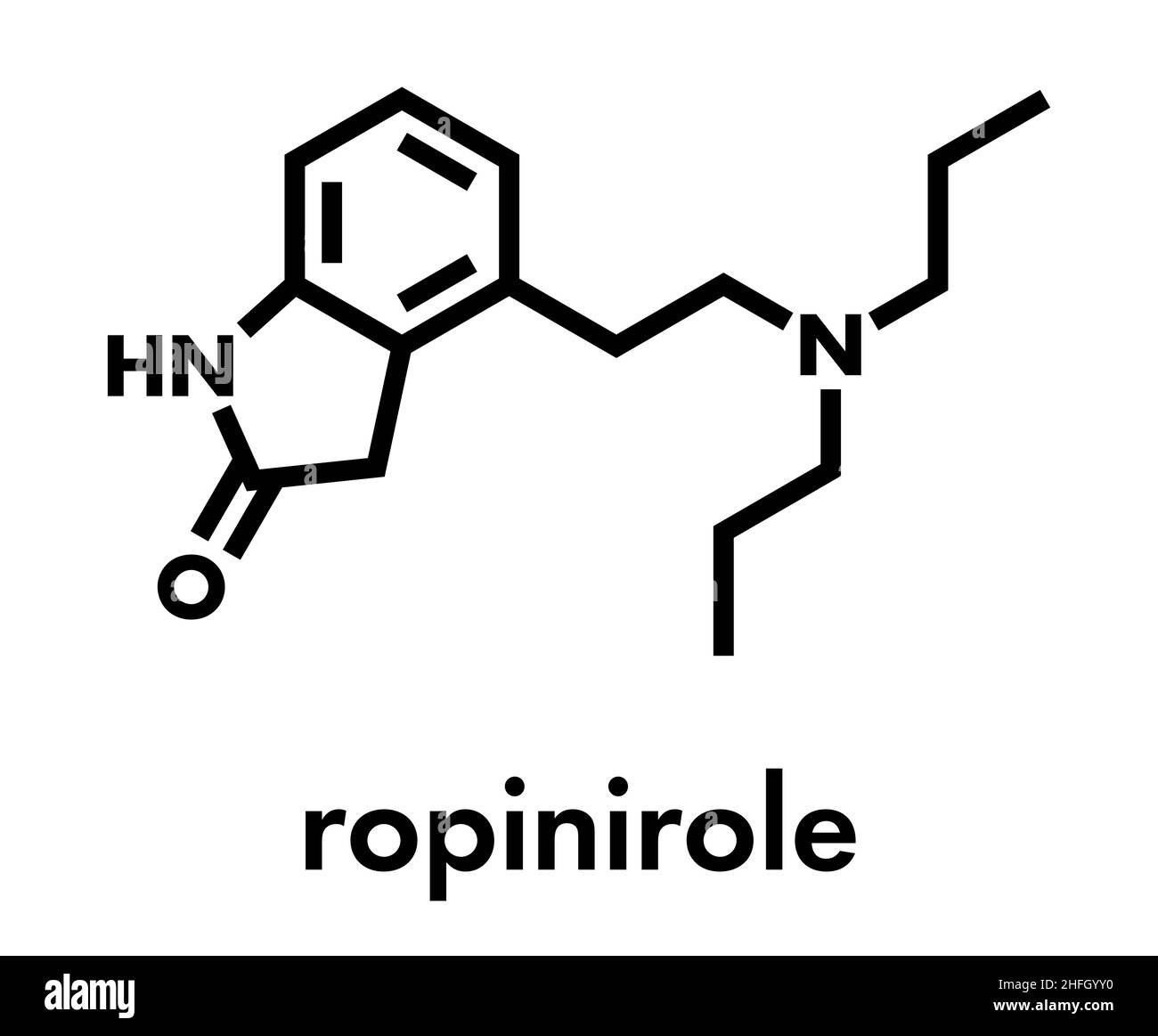 Ropinirole drug molecule. Skeletal formula Stock Vector Image & Art - Alamy
