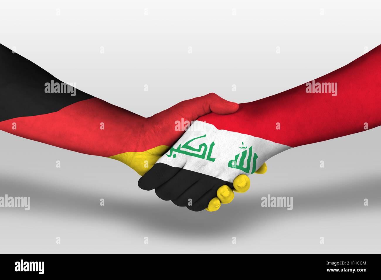 Handshake between india and germany flags painted on hands ...