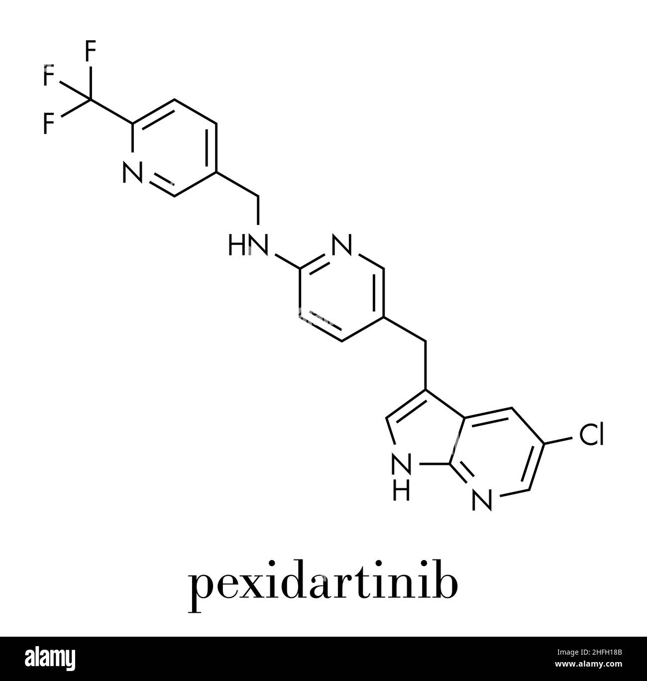 Pexidartinib cancer drug molecule. Skeletal formula Stock Vector Image ...