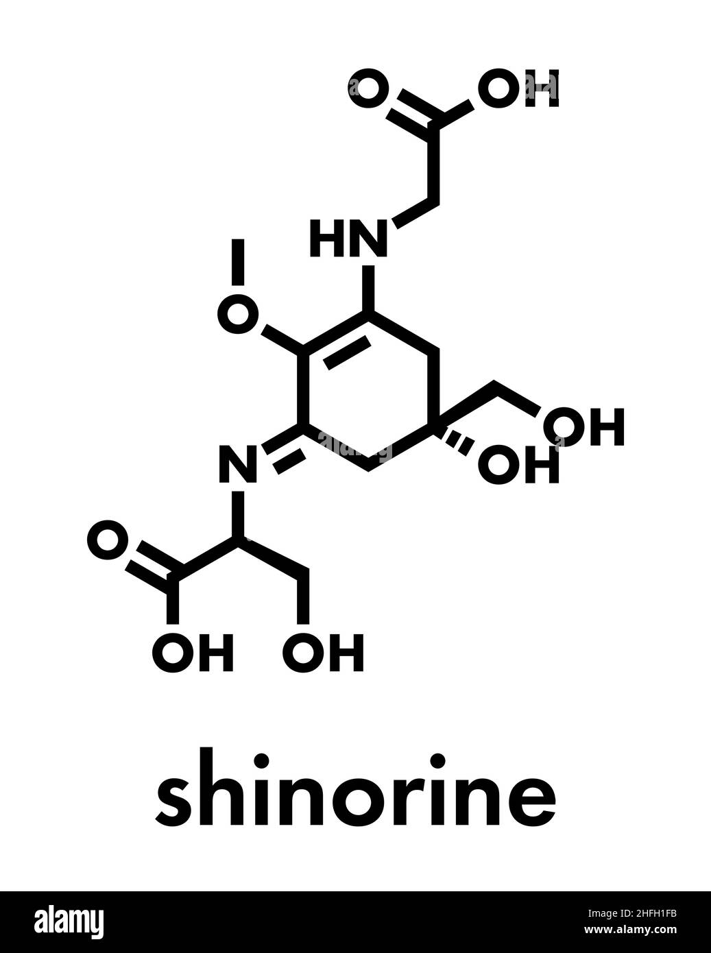 Shinorine sunscreen molecule. Skeletal formula Stock Vector Image & Art ...