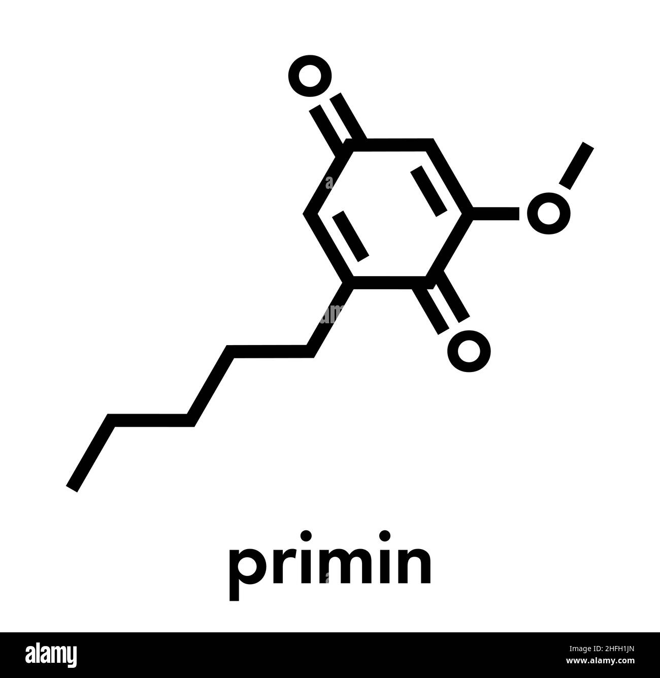 Primin primrose plant allergen molecule. Skeletal formula Stock Vector ...