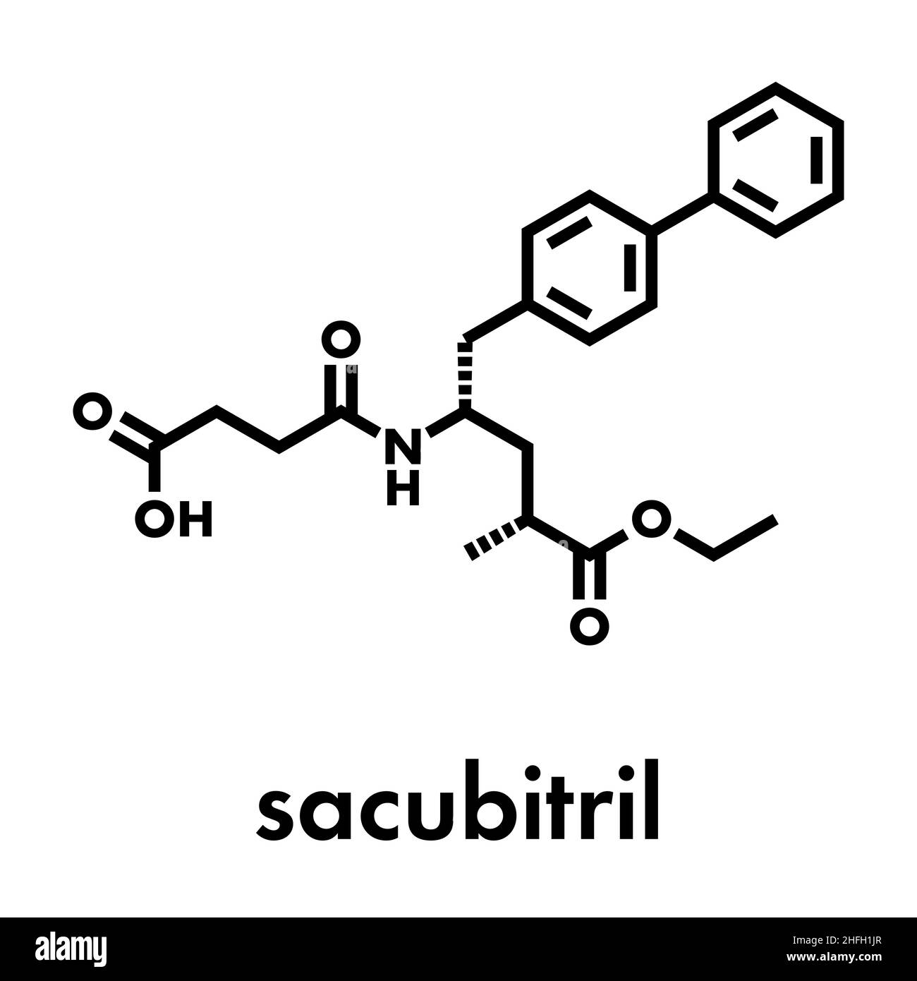 Sacubitril hypertension drug molecule. Skeletal formula Stock Vector ...