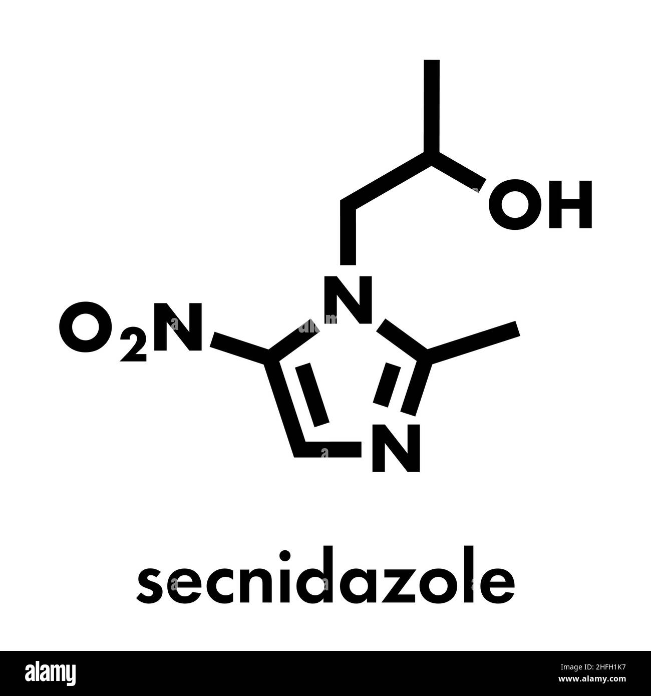 Secnidazole anti-infective drug molecule (nitroimidazole class ...