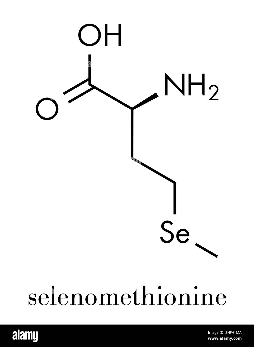 Selenomethionine amino acid molecule. Selenium containing natural ...