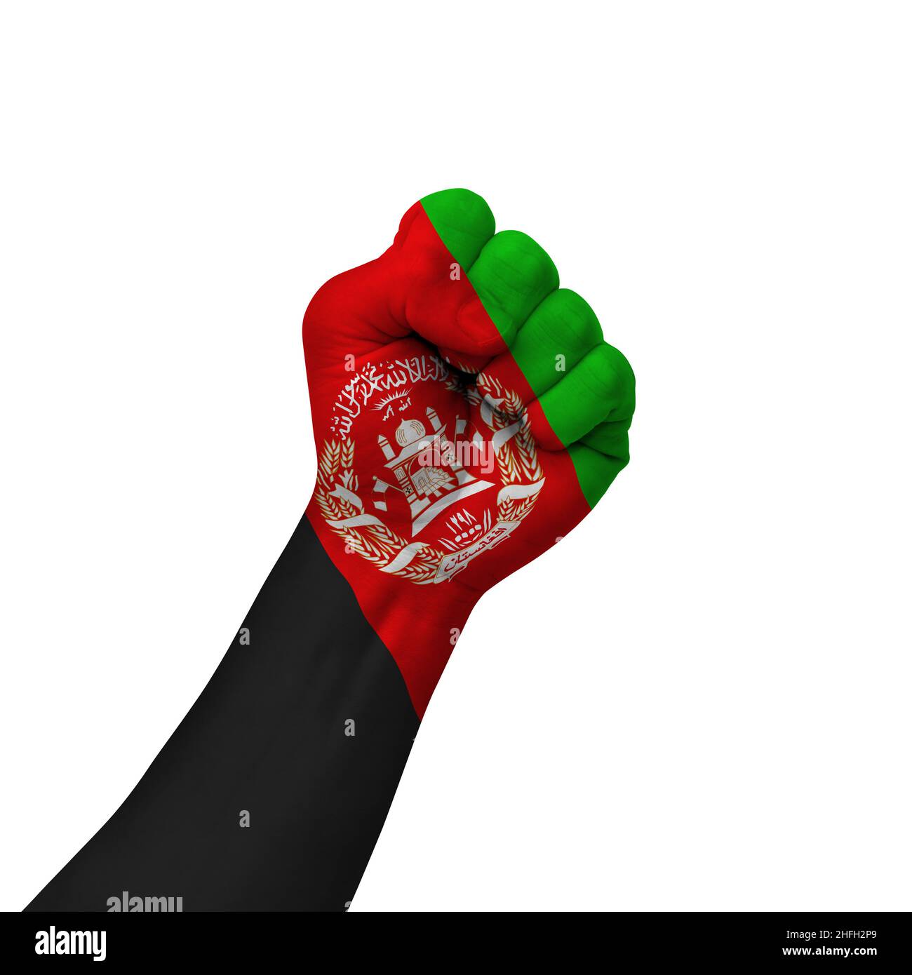 Hand pointing thumb up direction, afghanistan painted with flag as ...