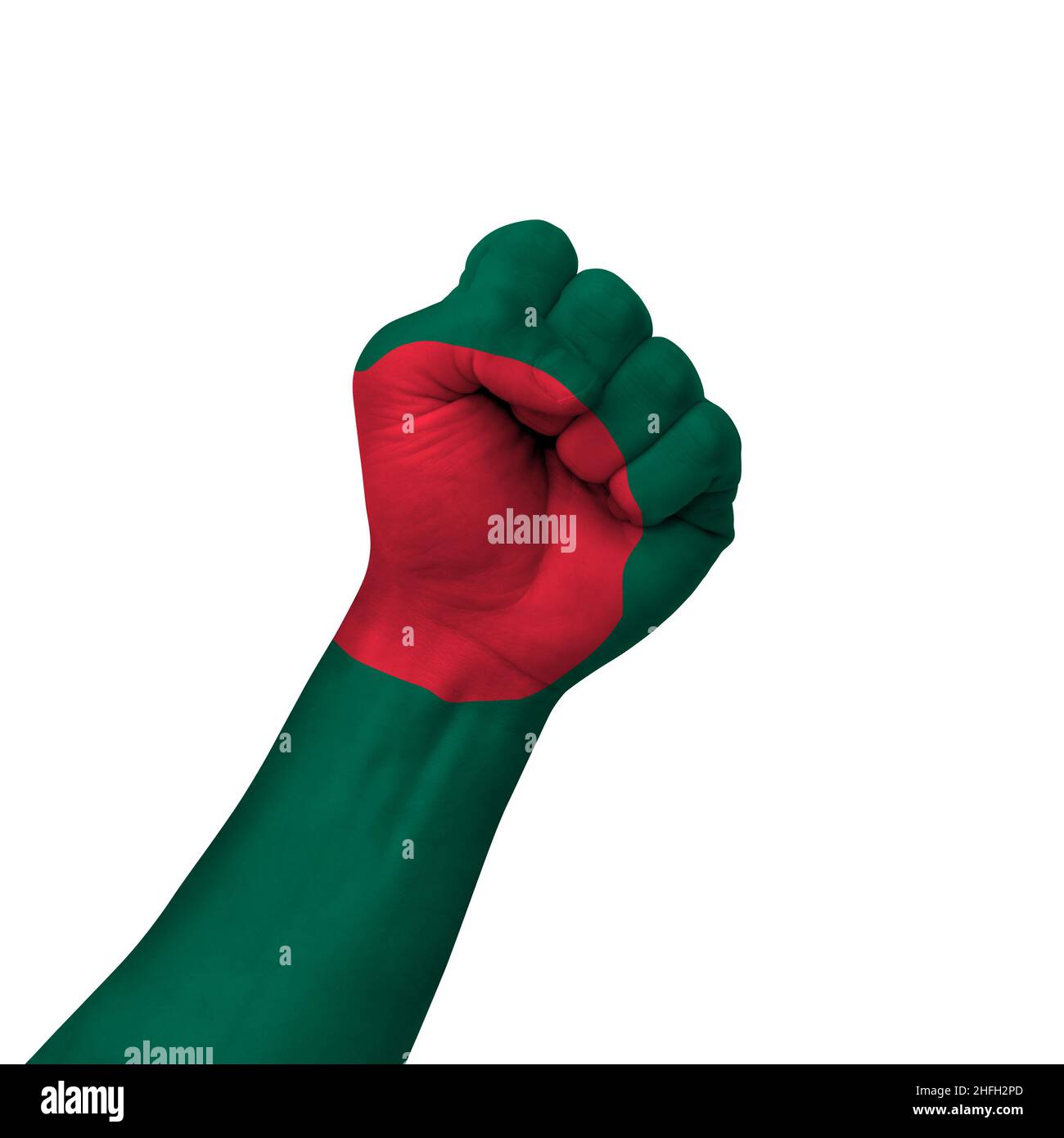 Hand pointing thumb up direction, bangladesh painted with flag as ...