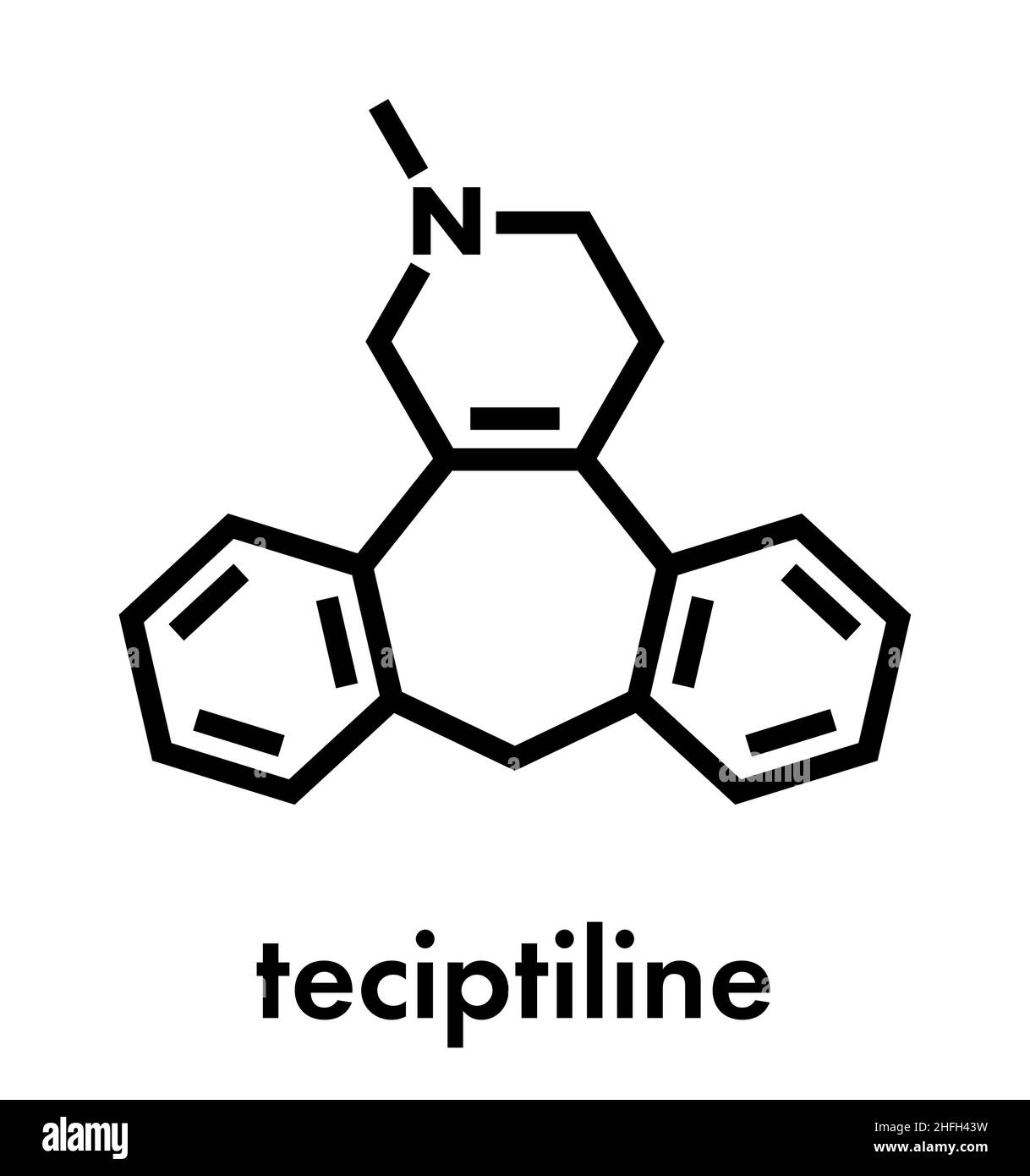 Setiptiline (also known as teciptiline) antidepressant drug molecule ...