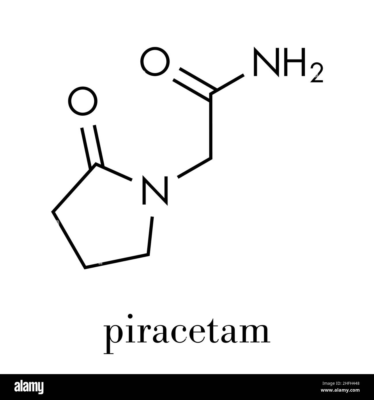Piracetam nootropic drug molecule. Skeletal formula Stock Vector Image ...