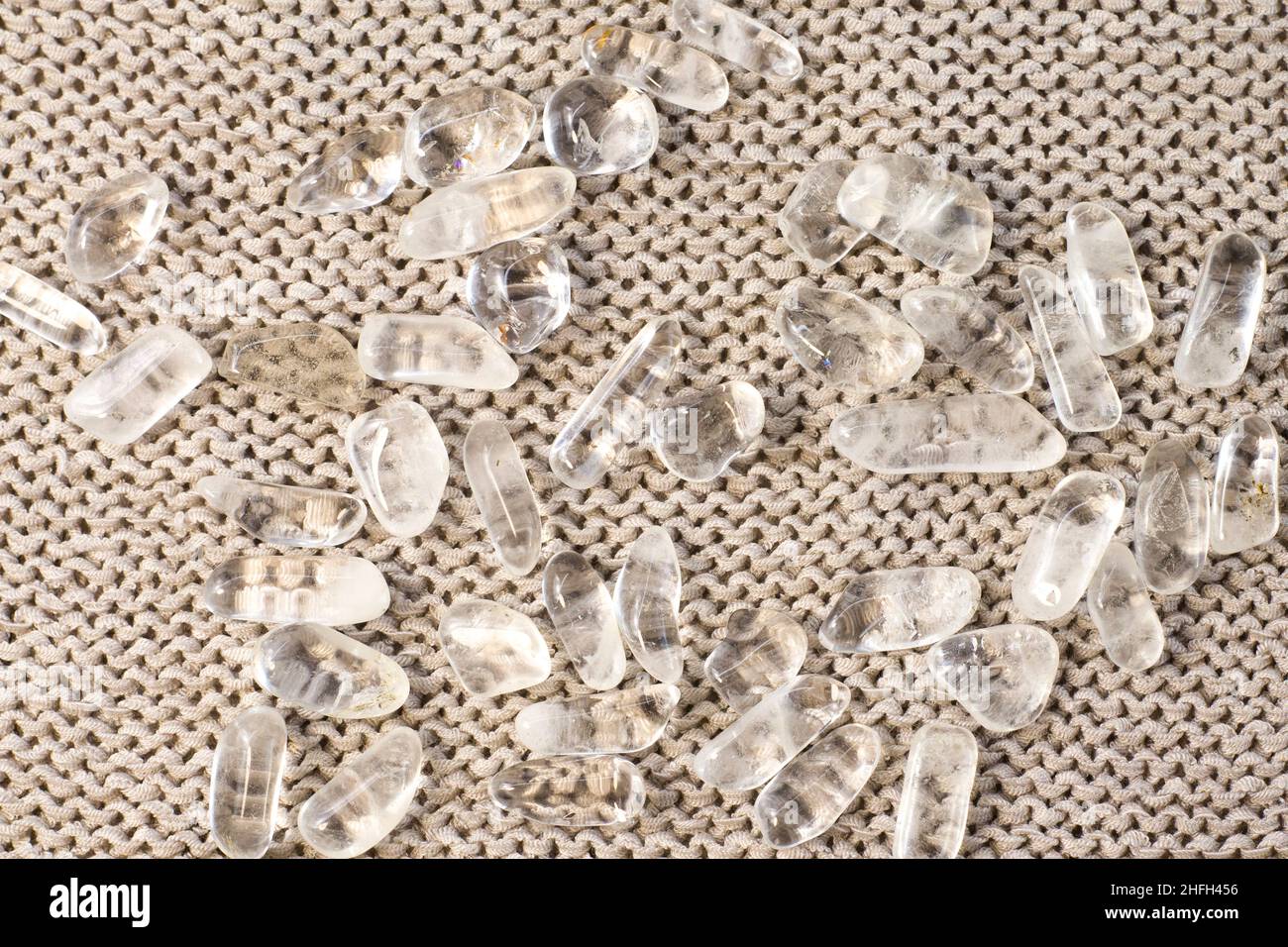 Samples of natural mineral from geological collection - rolled ...