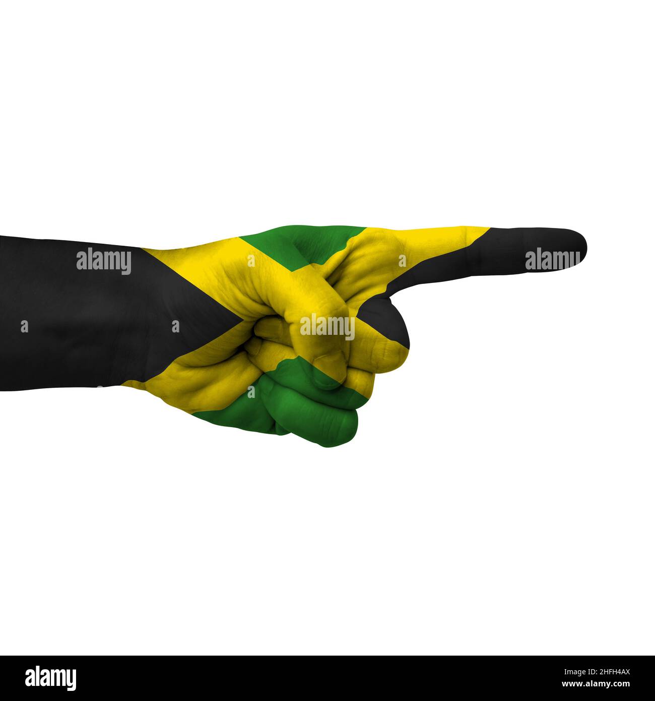 Hand making thumbs up sign, jamaica painted with flag as symbol of ...