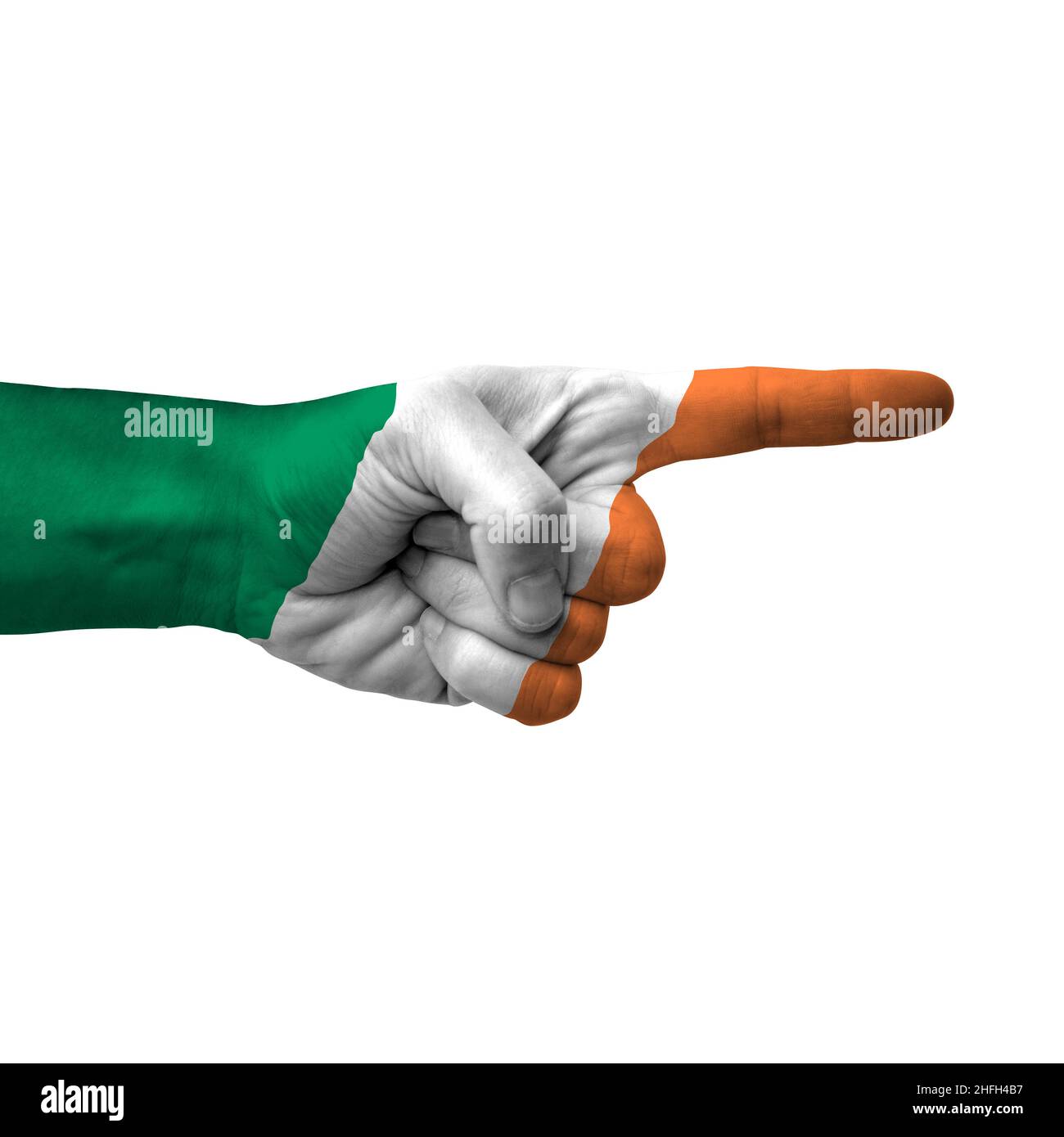 Hand making thumbs up sign, ireland painted with flag as symbol of ...