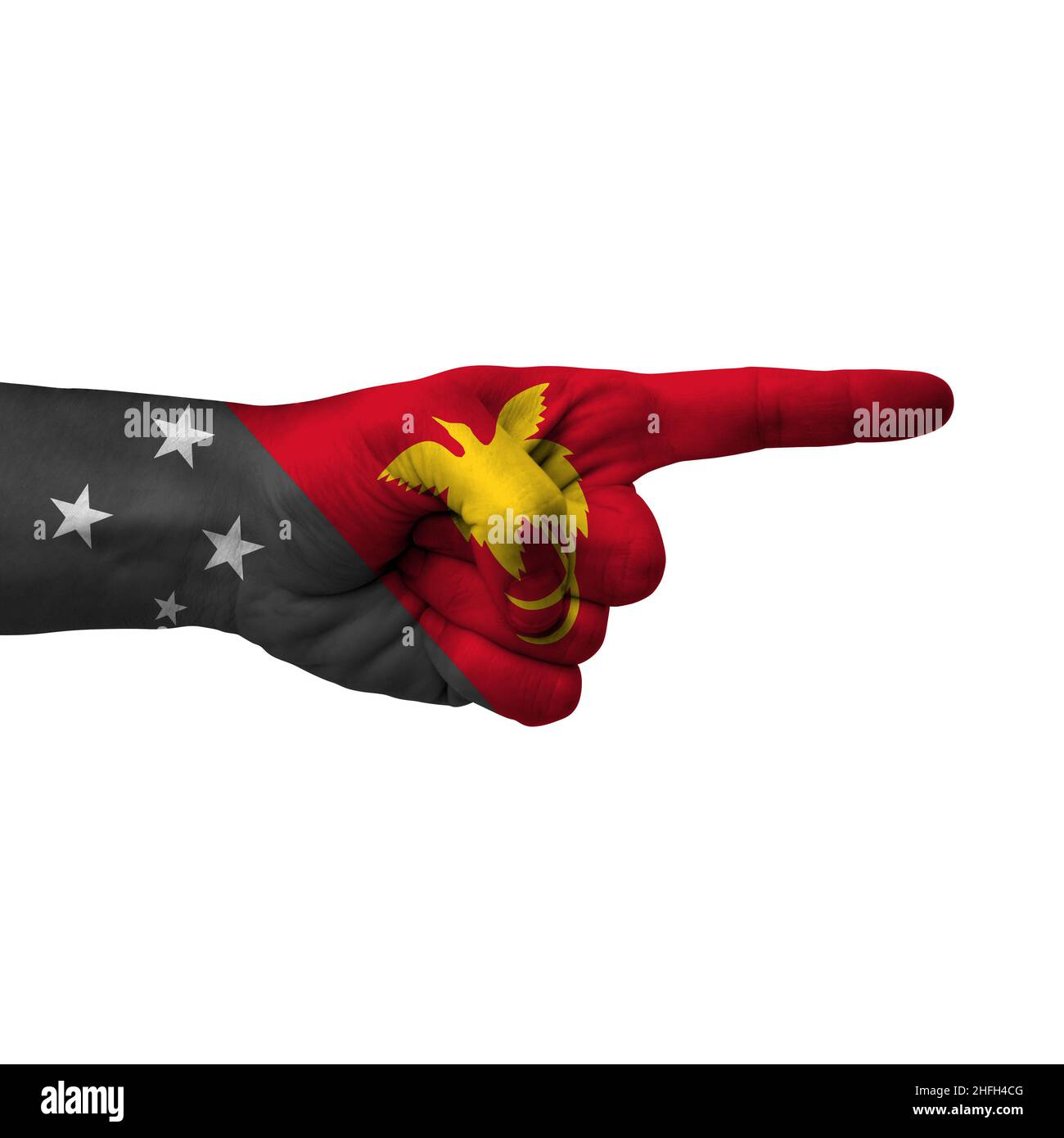 Hand making thumbs up sign, papua new guinea painted with flag as ...
