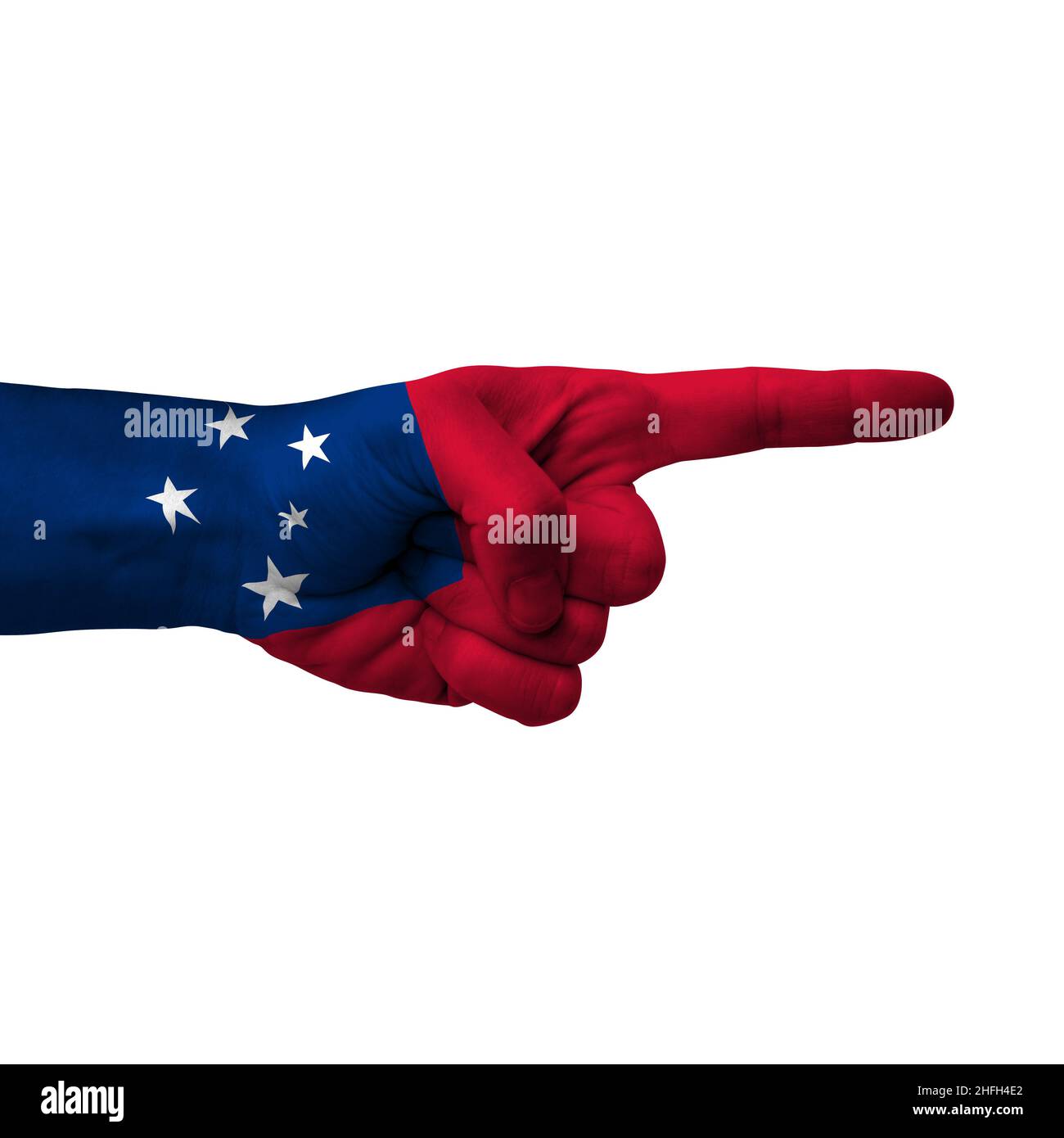 Hand making thumbs up sign, samoa painted with flag as symbol of thumbs ...