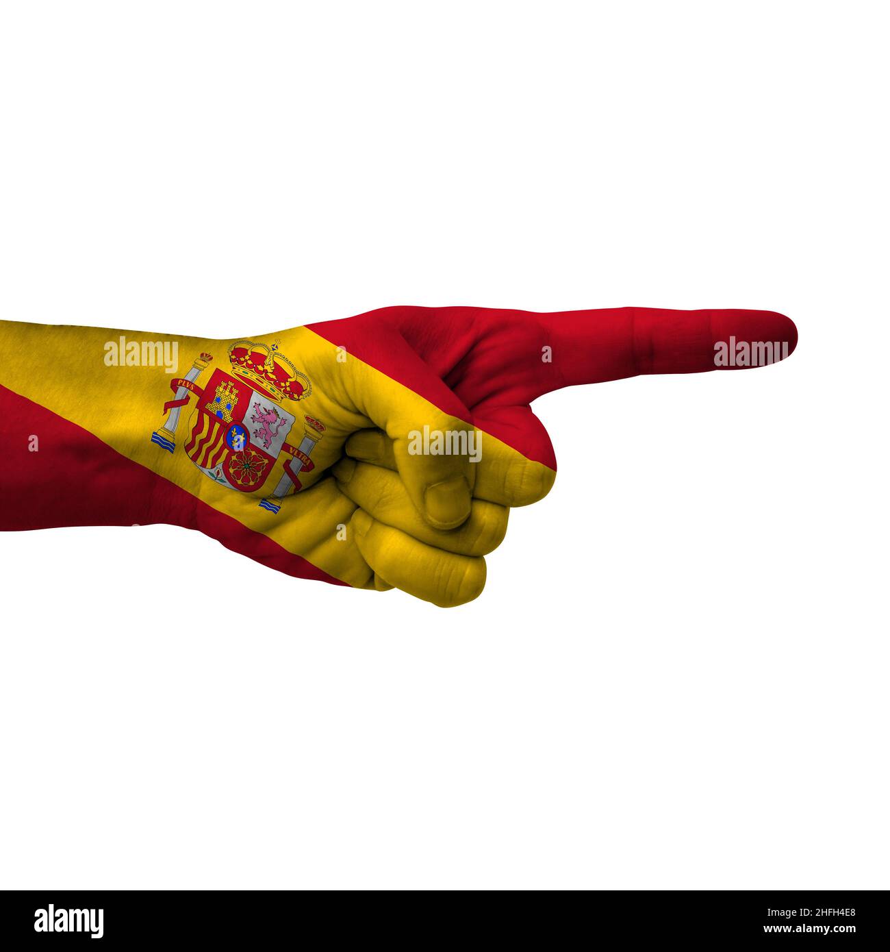 Hand making thumbs up sign, spain painted with flag as symbol of thumbs ...