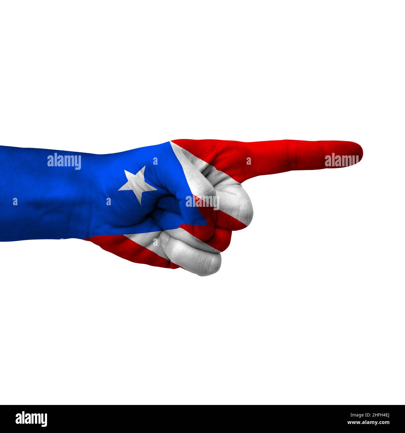 Hand making thumbs up sign, puerto rico painted with flag as symbol of ...