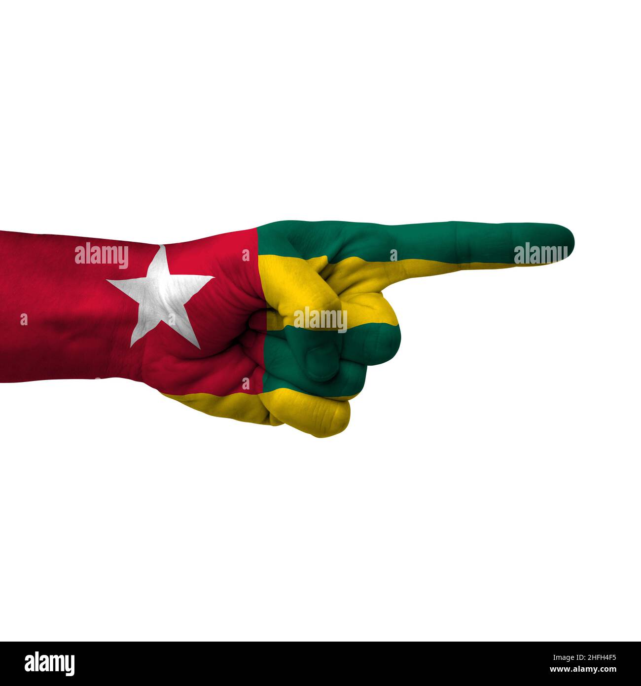 Hand making thumbs up sign, togo painted with flag as symbol of thumbs ...