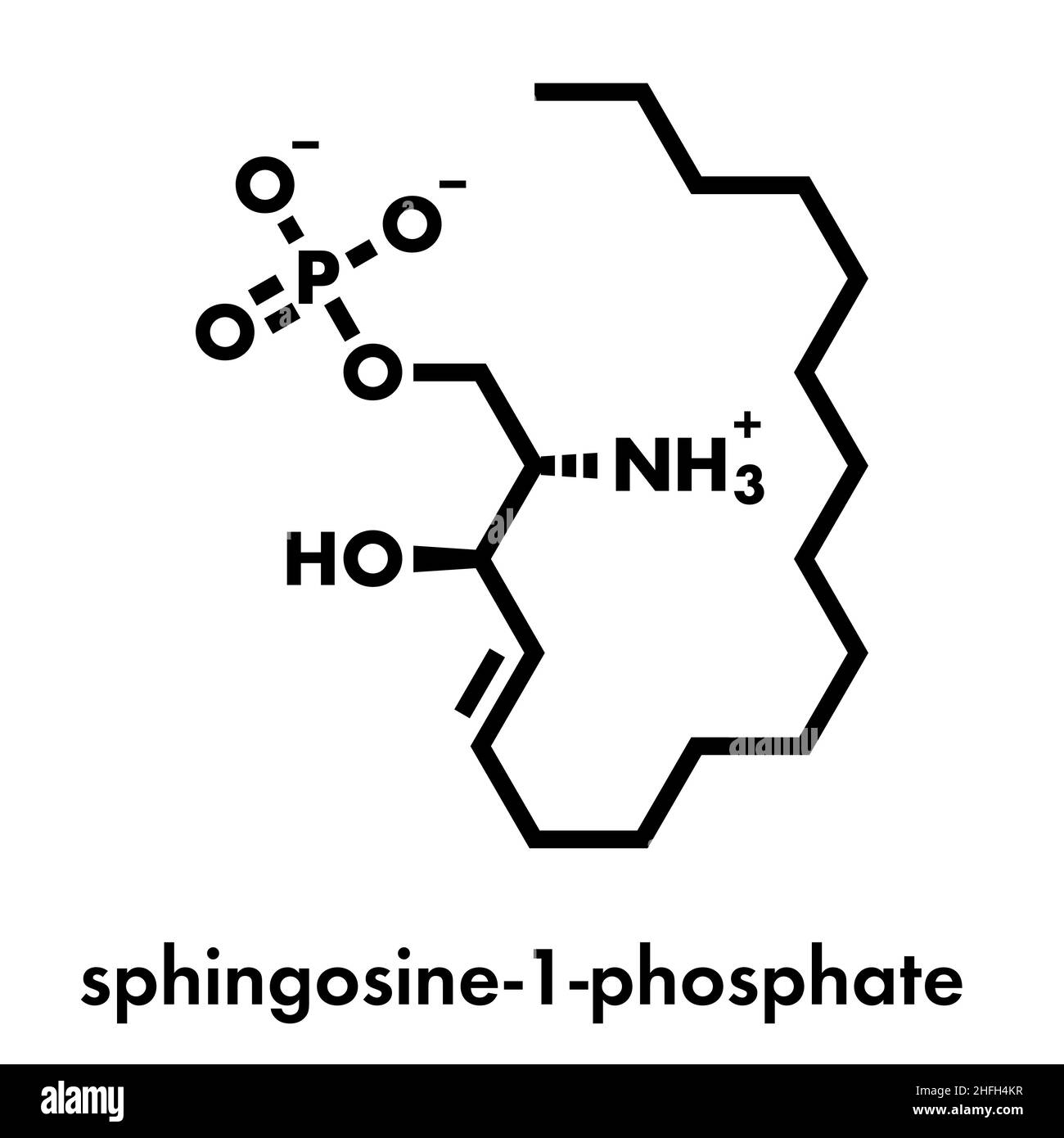 Sphingosine-1-phosphate (S1P) signaling molecule. Skeletal formula ... Sphingosine-1-phosphate (S1P) signaling molecule. Skeletal formula ...