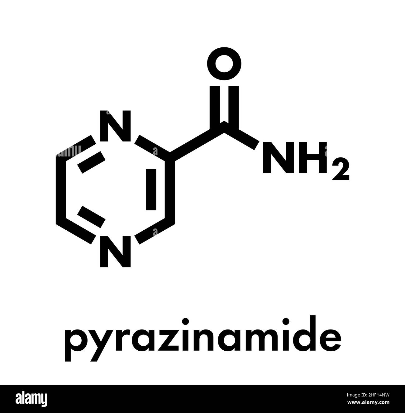 Pyrazinamide tuberculosis drug molecule. Skeletal formula Stock Vector ...