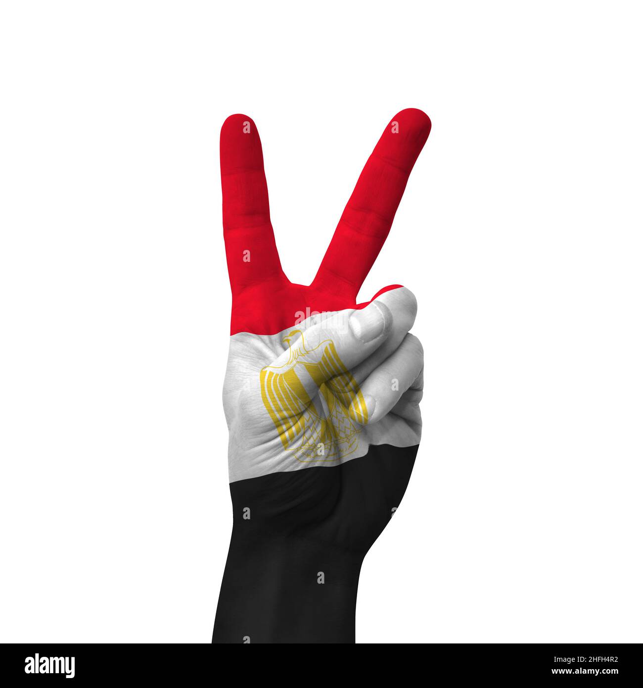 Hand pointing right side, egypt painted with flag as symbol of right ...