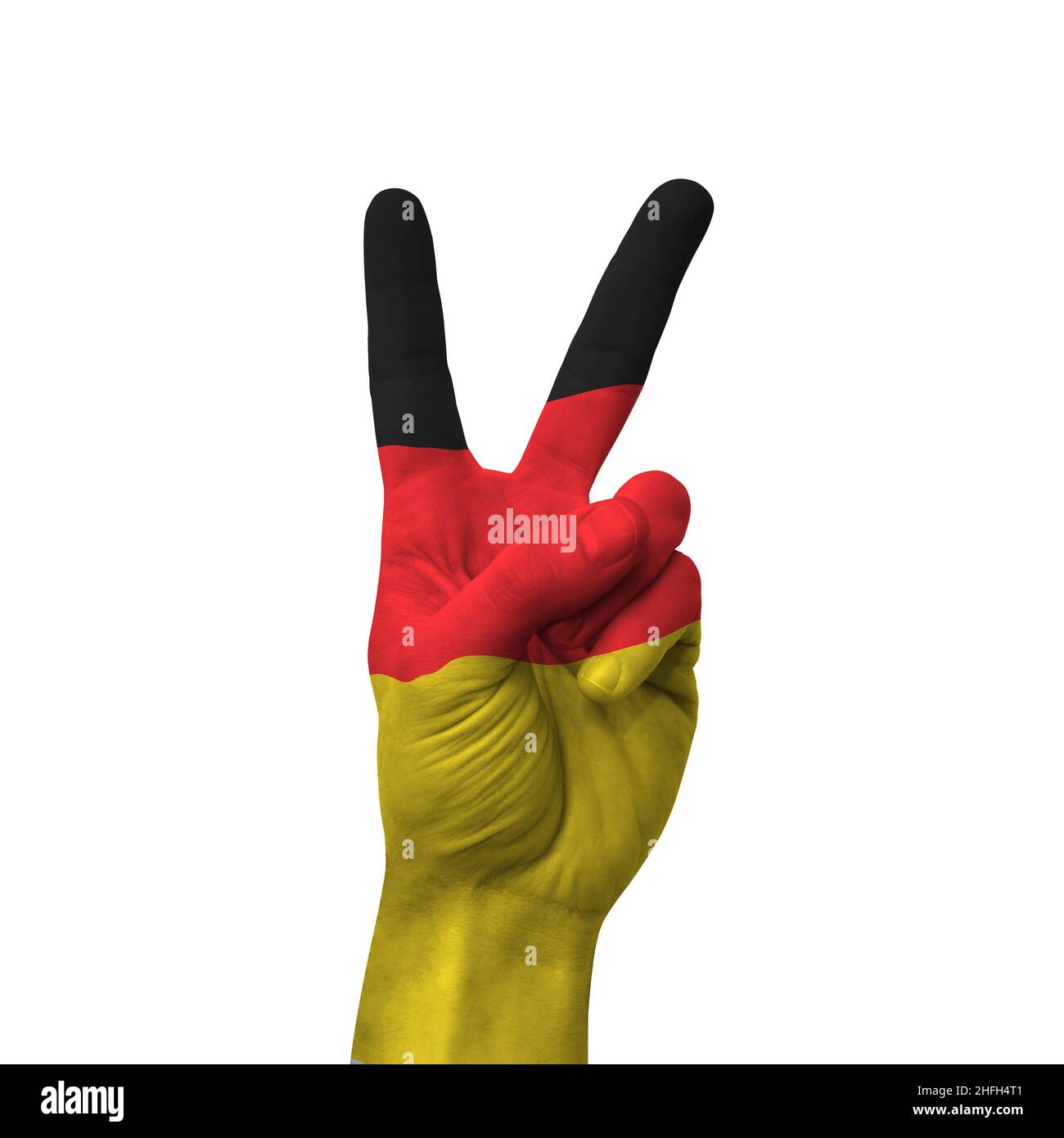Hand pointing right side, germany painted with flag as symbol of right ...