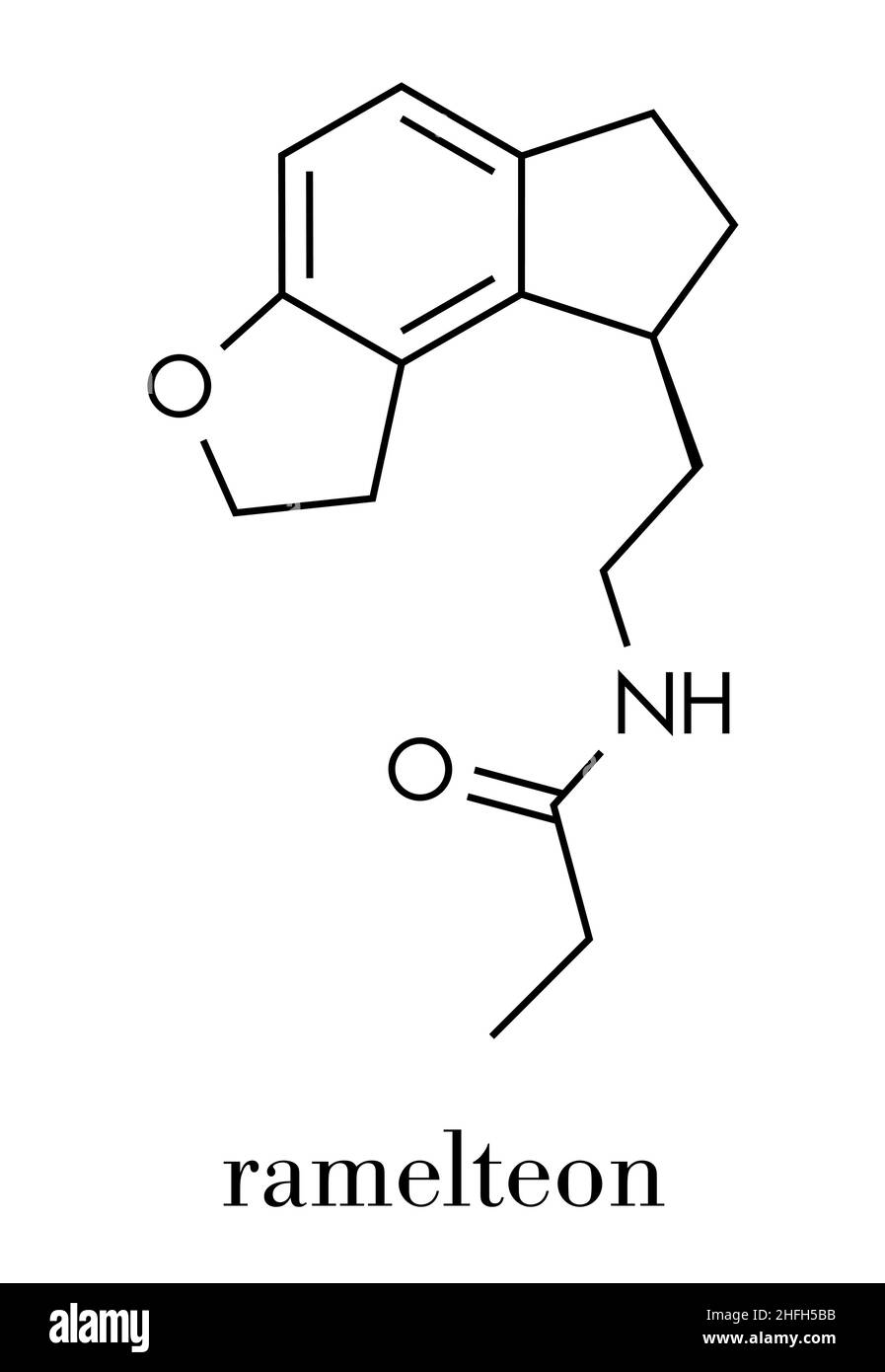 Ramelteon insomnia drug molecule. Skeletal formula Stock Vector Image ...