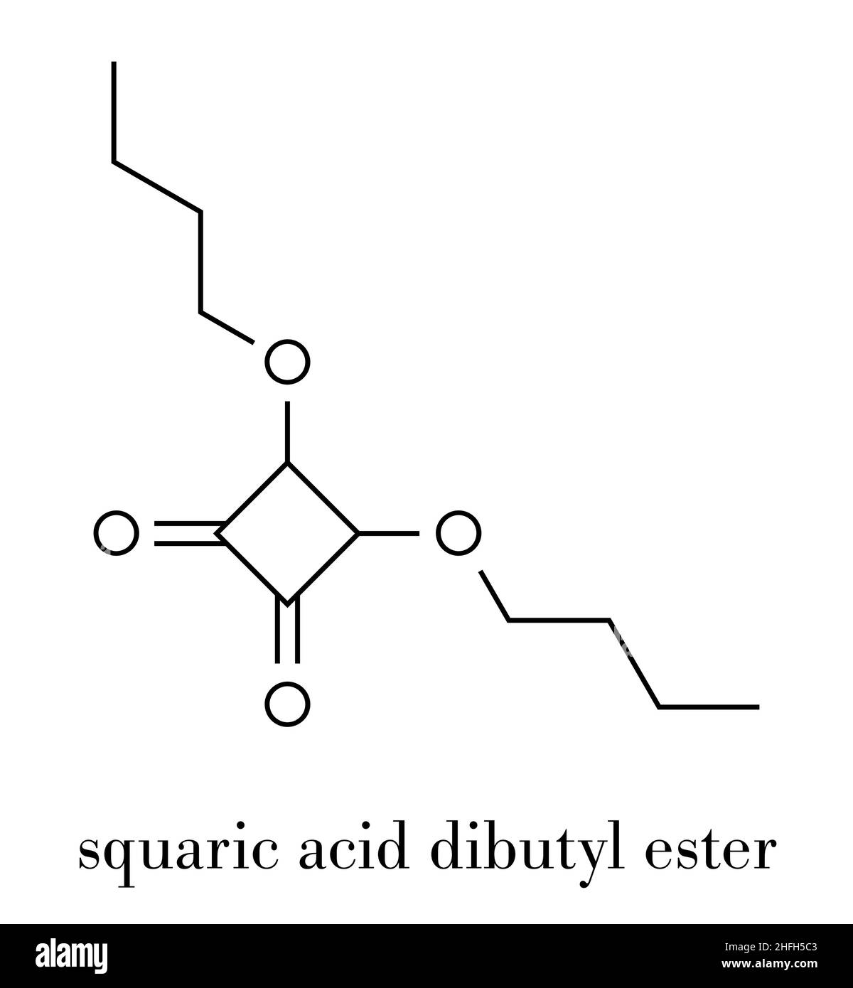 Squaric acid dibutyl ester drug molecule. Skeletal formula Stock Vector ...