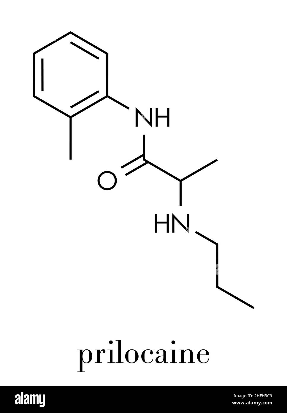 Prilocaine local anesthetic drug molecule. Skeletal formula Stock Vector Image & Art - Alamy