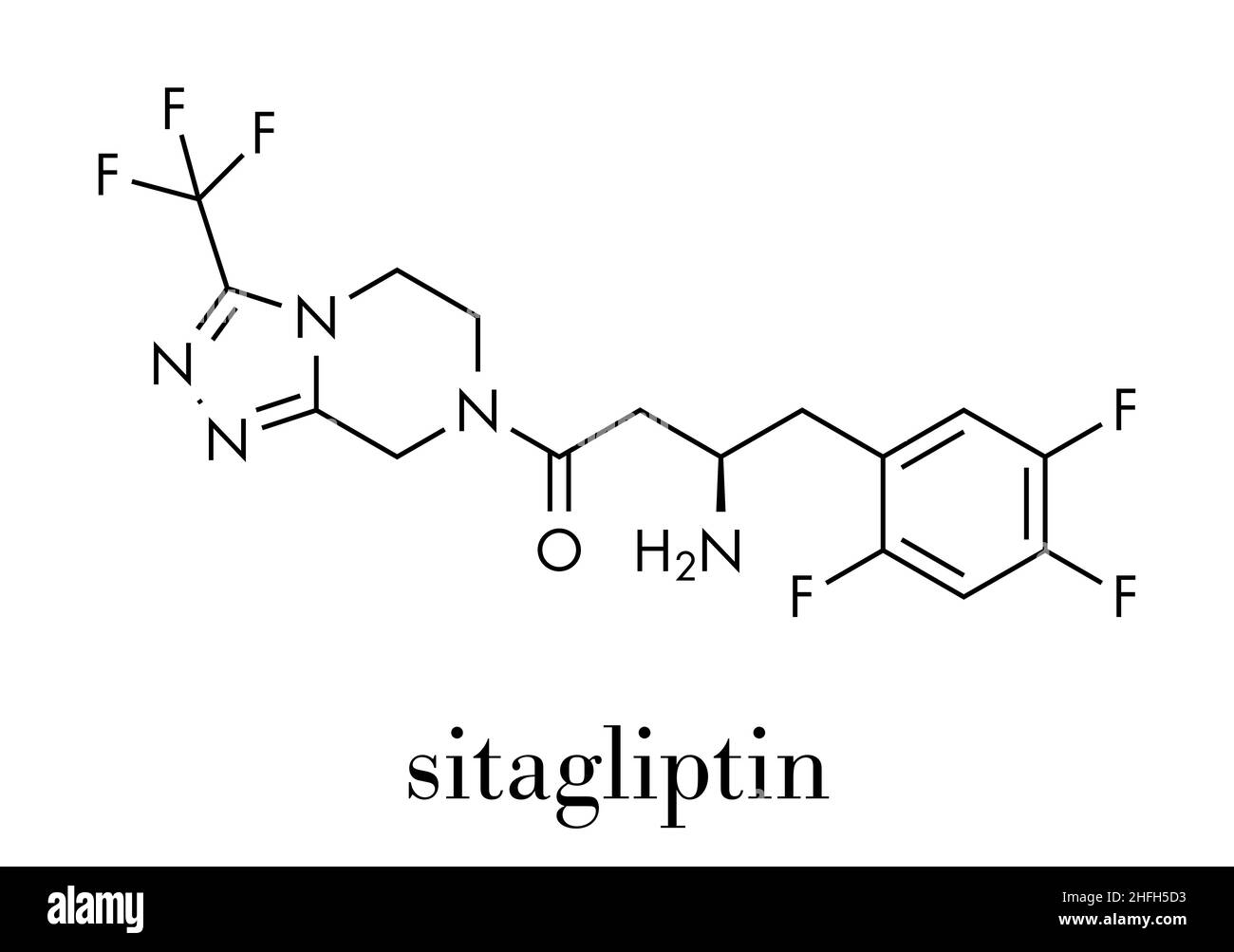 Sitagliptin diabetes drug molecule. Skeletal formula Stock Vector Image ...