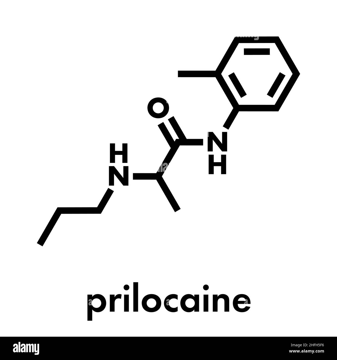 Prilocaine local anesthetic drug molecule. Skeletal formula Stock Vector Image & Art - Alamy