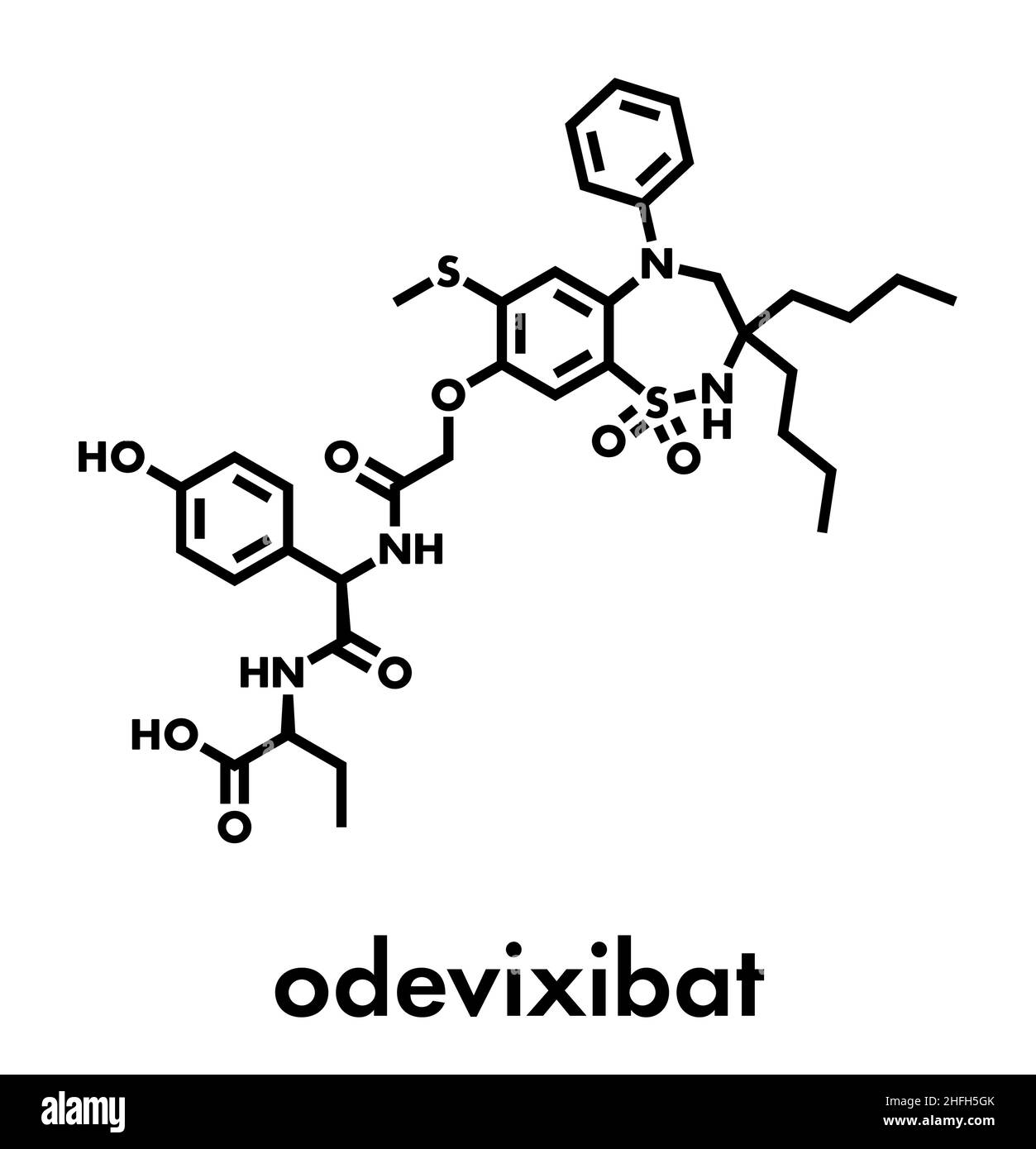 Odevixibat drug molecule. Skeletal formula Stock Vector Image & Art - Alamy