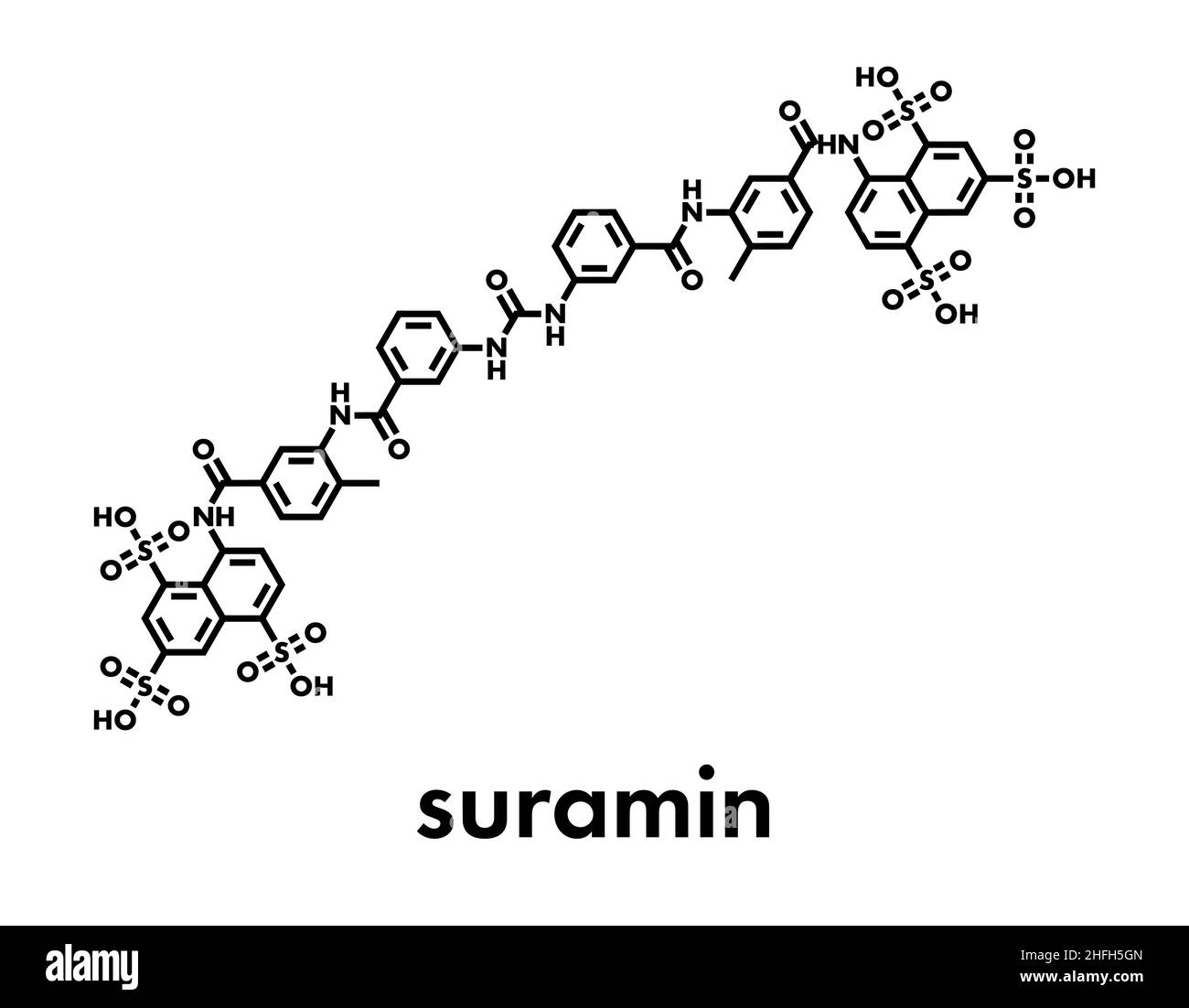 Suramin sleeping sickness drug molecule. Skeletal formula Stock Vector ...