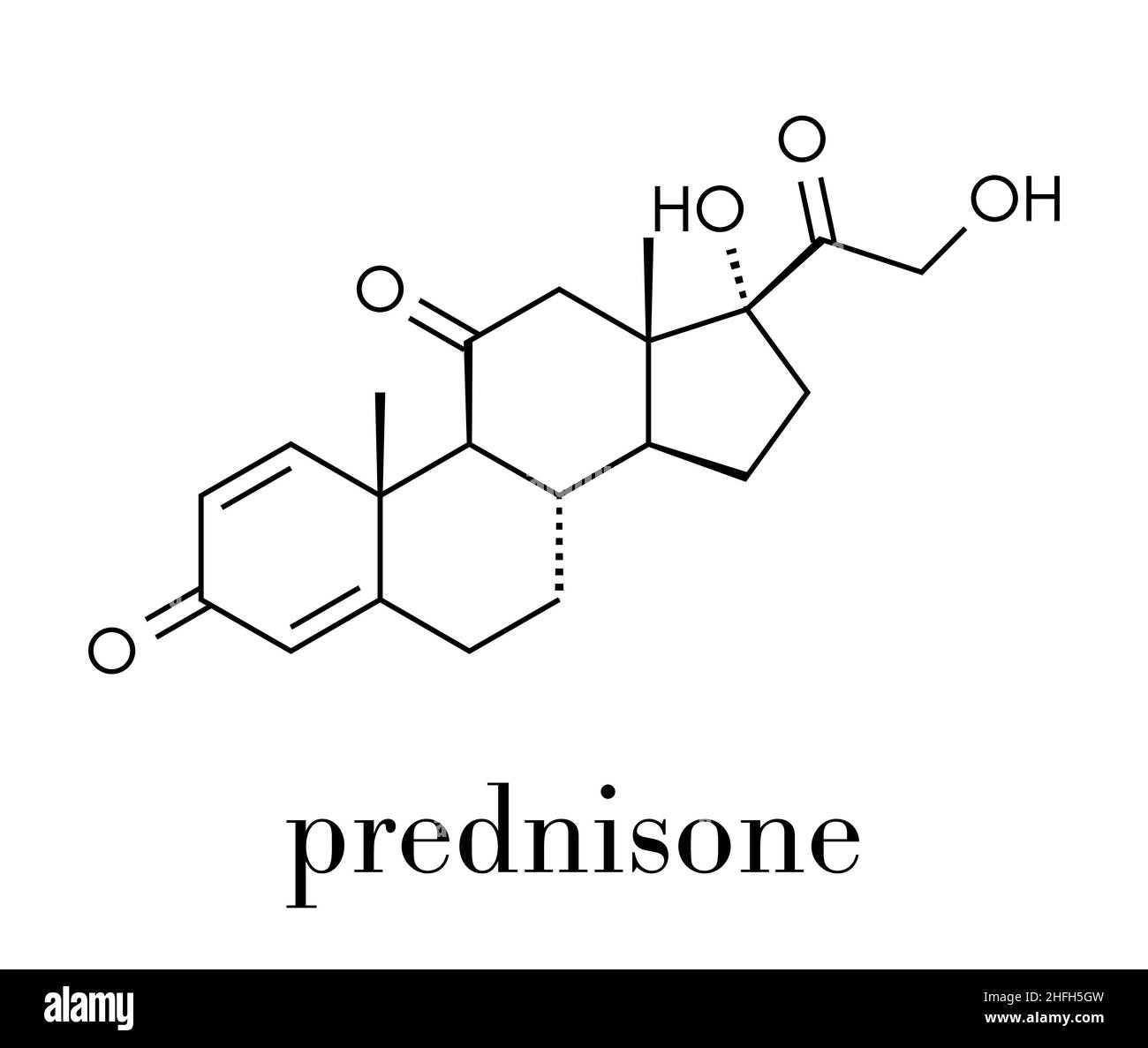 Prednisone corticosteroid drug molecule. Skeletal formula Stock Vector Image & Art - Alamy