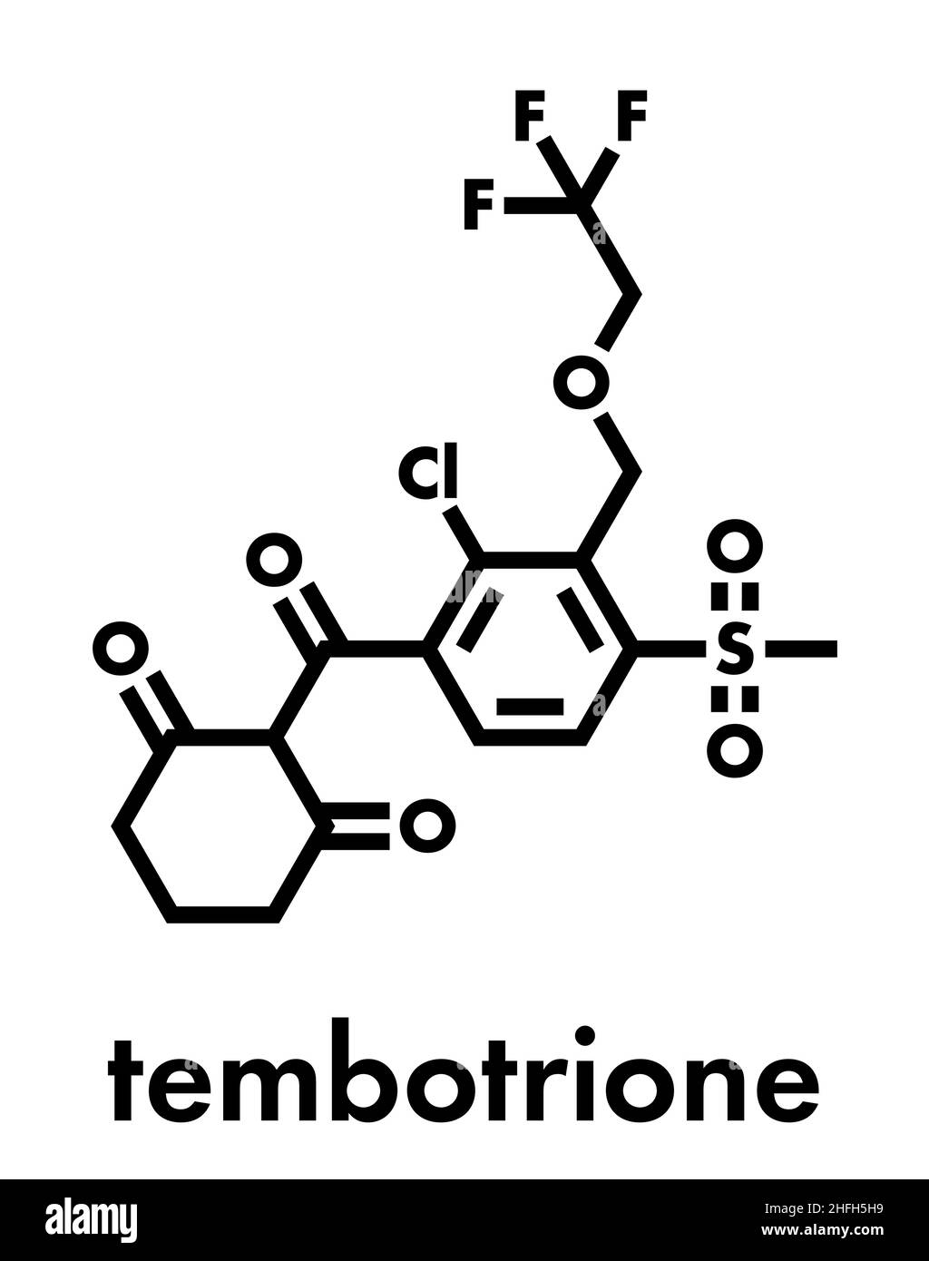 Tembotrione herbicide molecule. Skeletal formula Stock Vector Image ...