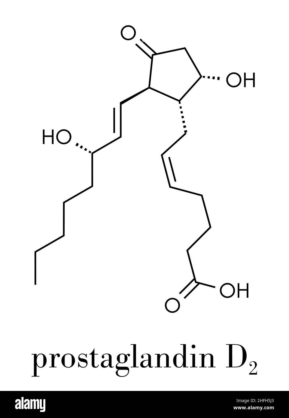 Prostaglandin D2 (PGD2) molecule. Skeletal formula Stock Vector Image ...