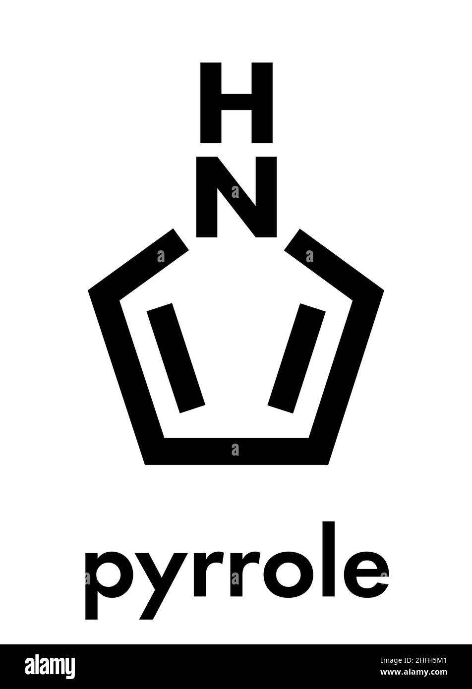Pyrrole heterocyclic organic molecule. Skeletal formula Stock Vector ...