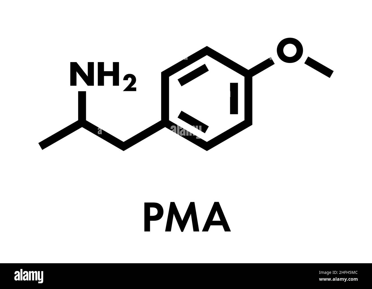 p-methoxyamphetamine (PMA) hallucinogenic drug molecule. Frequently ...