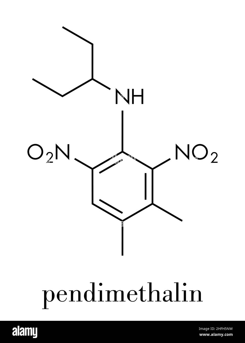 Pendimethalin herbicide molecule. Skeletal formula Stock Vector Image ...