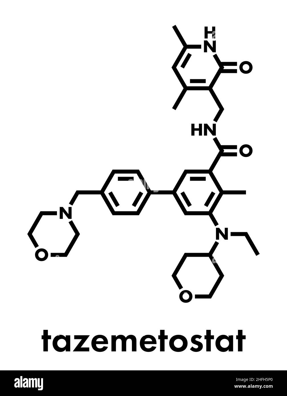 Tazemetostat cancer drug molecule. Skeletal formula Stock Vector Image ...