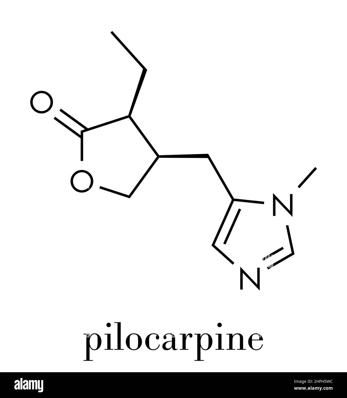 Pilocarpine drug molecule. Skeletal formula Stock Vector Image & Art ...