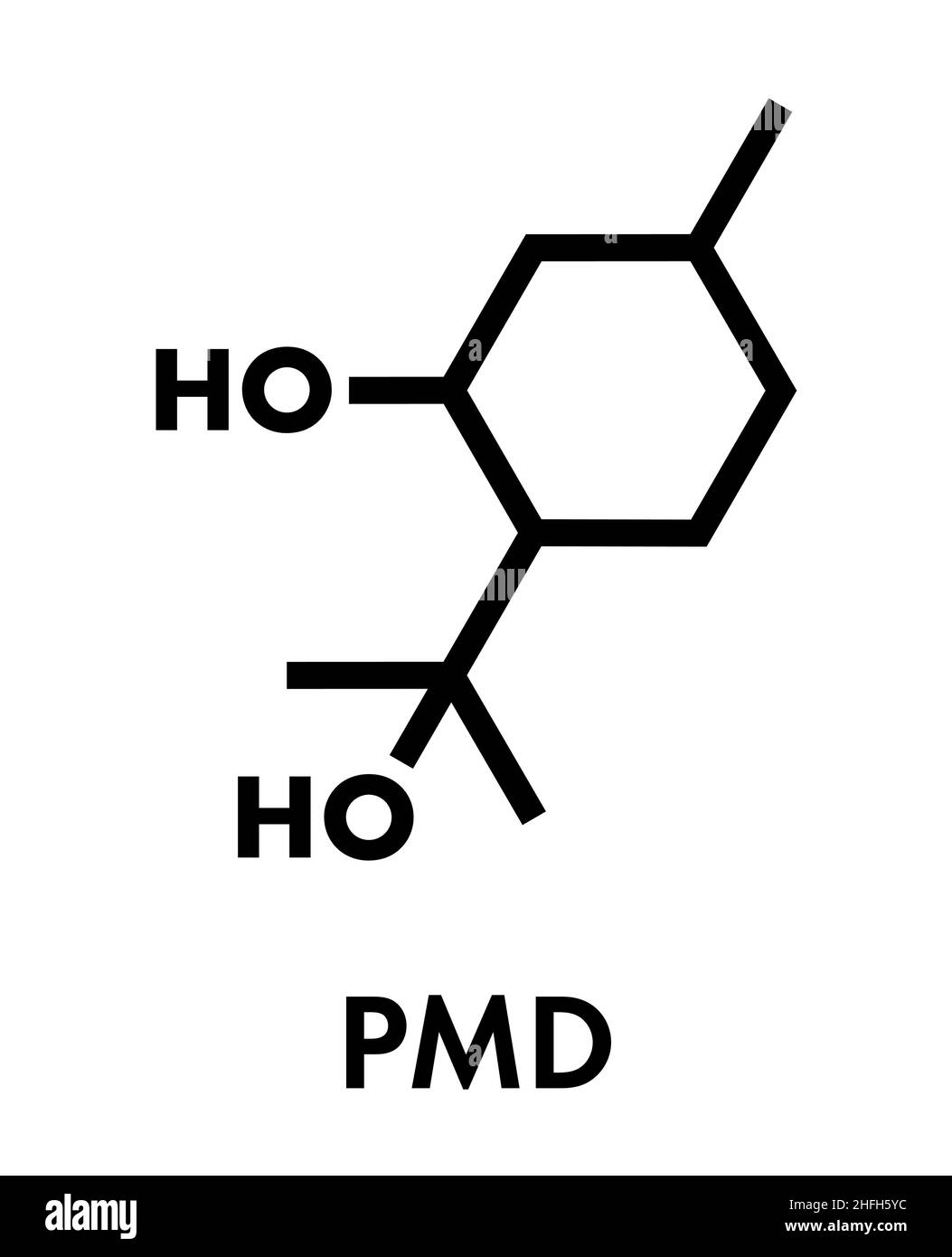 p-Menthane-3-8-diol (PMD, menthoglycol) insect repellent molecule ...