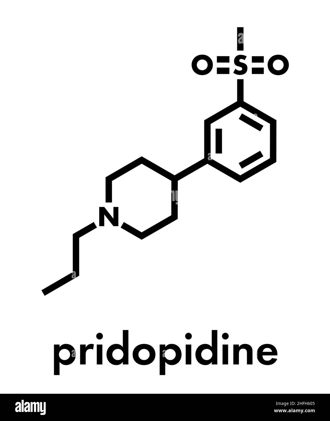 Pridopidine drug molecule. Skeletal formula Stock Vector Image & Art ...