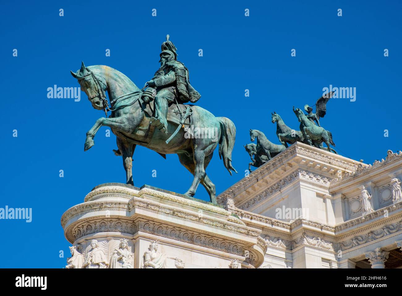 Rome, Italy - May 25, 2018: Statue of Victor Emmanuel II king of united ...