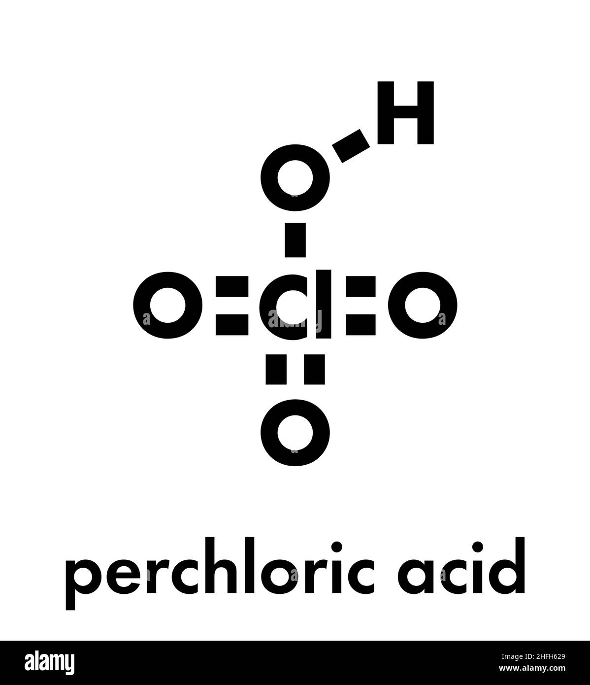 Perchloric acid superacid molecule. Skeletal formula Stock Vector Image ...
